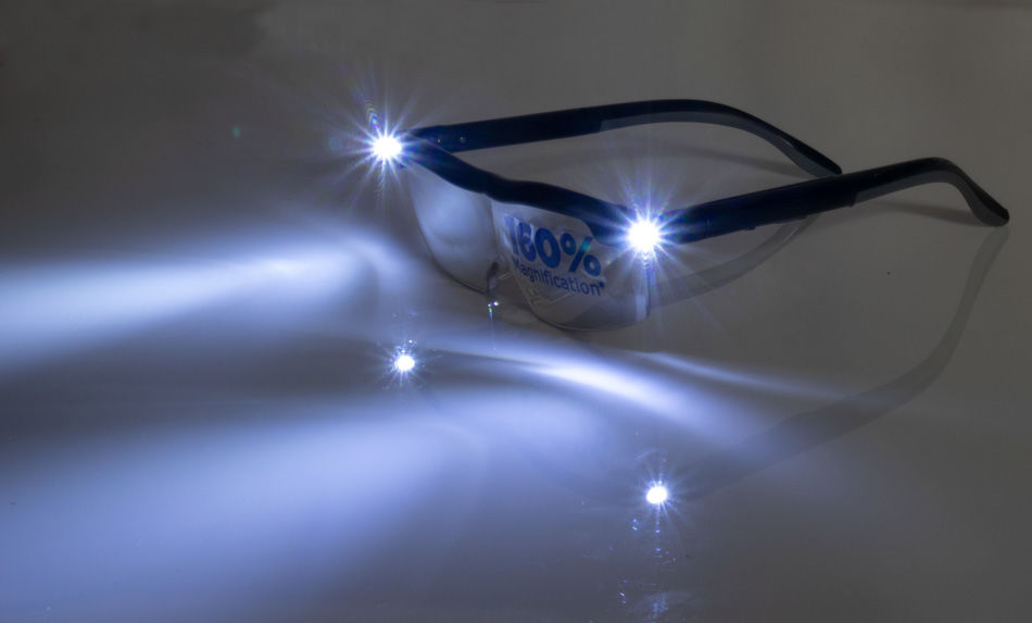 2 LED Magnifying Eyewear Sight Enhancing Bright Glasses - 160% ... 2 LED Magnifying Eyewear Sight Enhancing Bright Glasses - 160% ...